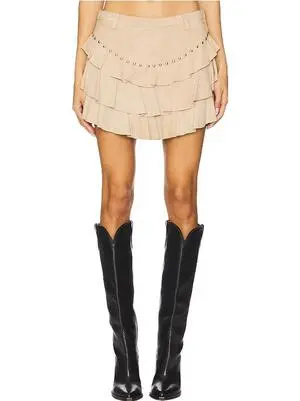 UNDERSTATED LEATHER Frill Mini Skirt - Beige