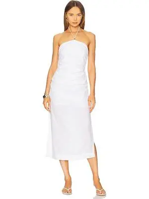 ONIA Air Linen Ruched Halter Dress