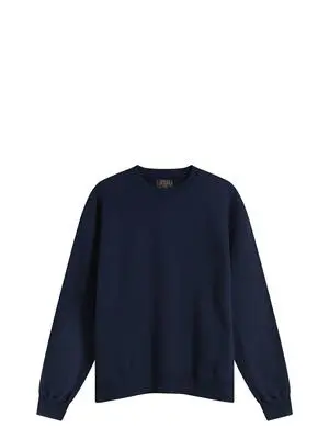 BEAMS Cotton Crew Sweatshirt - Navy