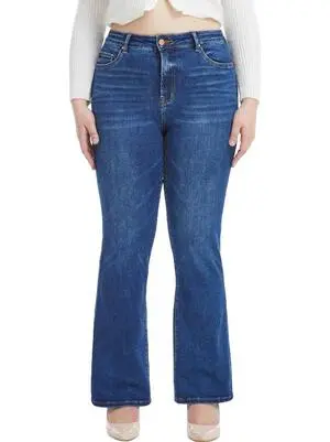 BAYEAS High Waist Bootcut Jeans - Deepsea