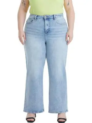 BAYEAS Ankle Wide Leg Jeans - Light Blue