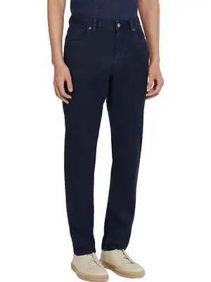 Zegna City Fit Stretch Jeans Navy Solid