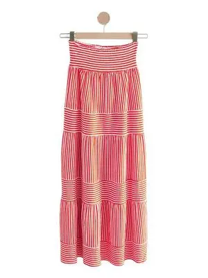 NEXT Stripe Tiered Cotton Maxi Skirt