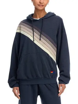 Aviator Nation Cross Stripe Hoodie Charcoal/charcoal