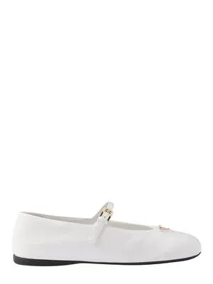 Prada Naplak Patent Leather Ballerinas - White