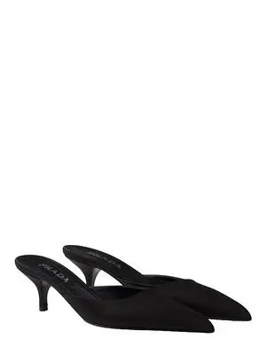 Prada Satin Mules - Black