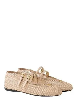 Prada Mesh Ballerinas - Neutral