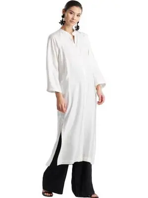 Natori Cotton Silk Twill Tunic - White