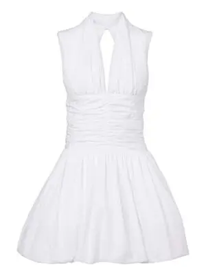 PATOU Bloomer Ruched Mini Dress - White