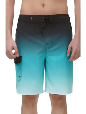 ROKKA&ROLLA 4-way Stretch Board Shorts - Ocean Gradient