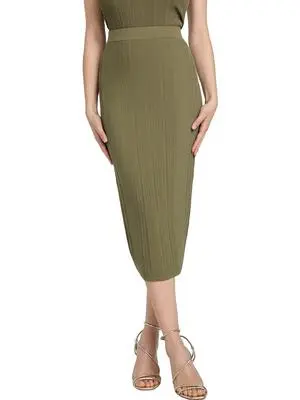 MARCIANO Giada Ribbed Knit Skirt - Green