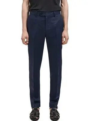 Mango Slim Fit Suit Pants - Dark Navy