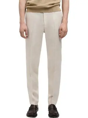 Mango Slim Fit Suit Pants - Ecru