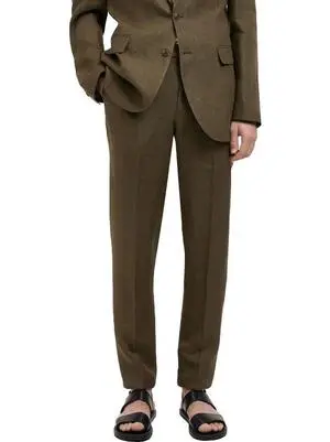Mango MANGO Slim Fit Suit Pants Khaki Brown