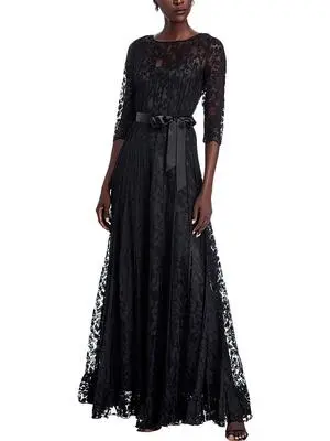 Rickie Freeman For Teri Jon Lace Gown - Black