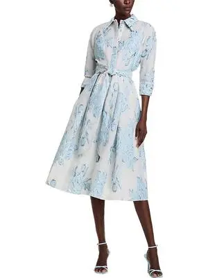 Rickie Freeman For Teri Jon Jacquard Shirt Dress - Powder Blue