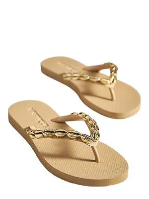 Mystique Embellished Thong Sandals - Nude