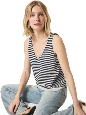 Splendid Cambell Stripe Sweater Tank - Blue / Navy / Stripe / White