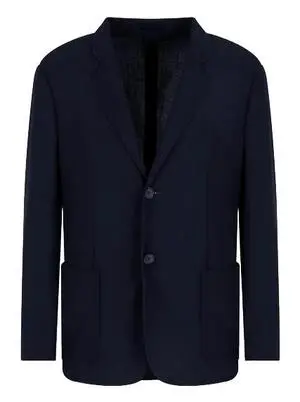 Giorgio Armani Wool Crêpe Jacket - Navy