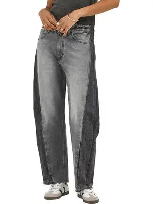 LEEM Rider Low Slung Barrel Leg Jeans - Grayed Out