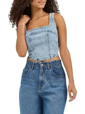 LEEM Denim Corset Top - Royal Indigo