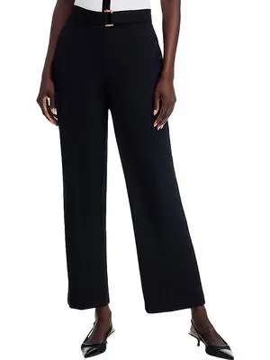 T Tahari Buckle Detail Wide Leg Pants - Black
