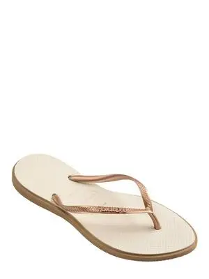 Havaianas Slim Point Flip Flop Sandals - Rose Gold