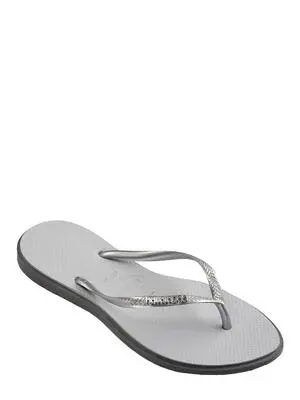 Havaianas Slim Point Flip Flop Sandals - Steel Grey