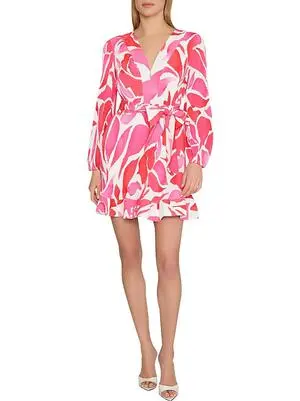 MILLY Liv Dream Rose Dress - Magenta Multi