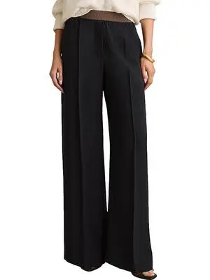 REISS Wide Leg Trousers - Navy