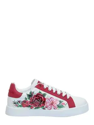 Dolce & Gabbana Floral-print Low-top Sneakers - Red