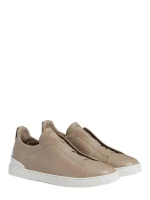 Zegna Triple Stitch Secondskin Sneakers Light Taupe