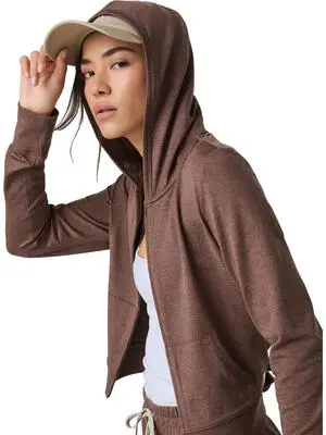 Vuori Halo Mini Full Zip Hoodie - Sable Heather
