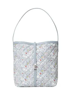 Mz Wallace Small Astor Floral Diamond Quilted Nylon Hobo - Junes Meadow