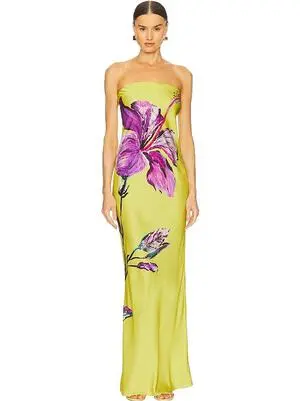Rococo Sand Floral Maxi Dress - Yellow Purple