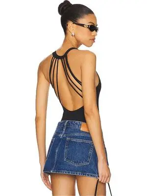 Free People Sydney Halter Bodysuit - Black