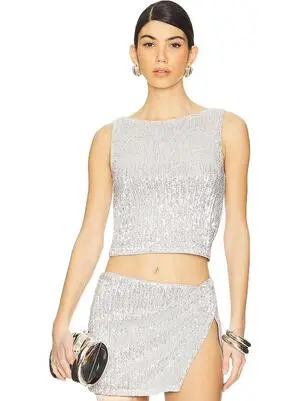 LOVERS AND FRIENDS Selma Sequin Top - Silver