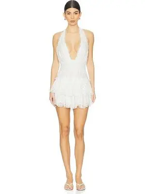 LoveShackFancy Janea Mini Dress - Optic White