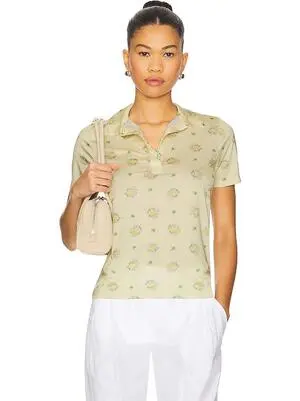 Vivetta Floral Print Polo - White  Yellow & Green