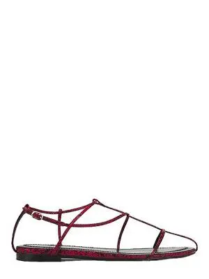 Jeffrey Campbell Trawl Strappy Sandals - Red Black Snake