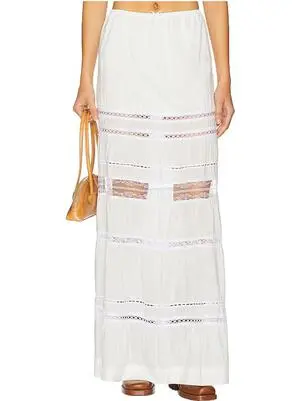 SWF Tiered Lace Maxi Skirt - Antique White
