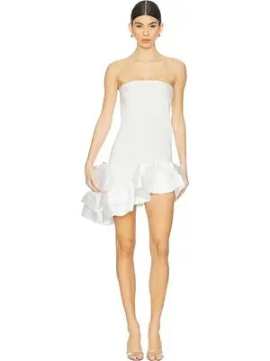 L'IDEE Volant Mini Dress - Bridal Ivory