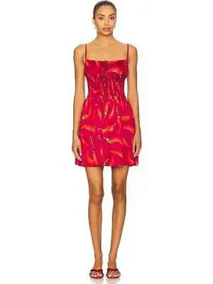 LESLIE AMON Slip Corset Mini Dress - Red