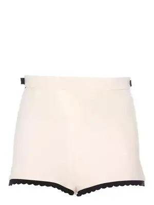 Elisabetta Franchi Embroidered Double-layered Shorts - White