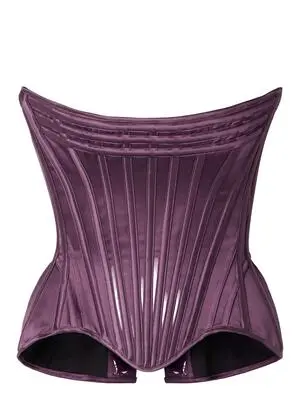 WIEDERHOEFT Wiederhoeft Wasp Strapless Bustier Top Plum