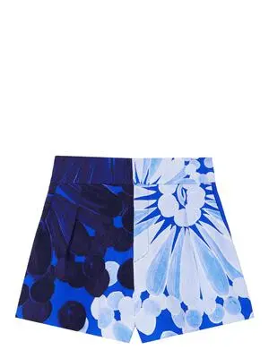 Themis Z Nefeli Floral-print Crepe Shorts - Blue