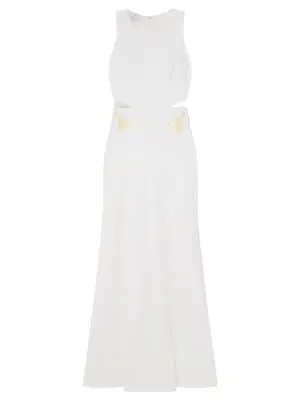 Themis Z Kallos Cutout Printed Maxi Dress - White