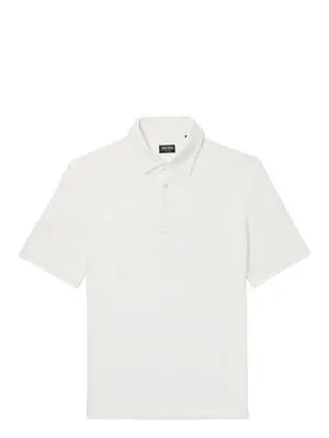 Zegna Oasi Linen Polo Shirt - White