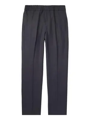 Zegna Straight-leg Linen-twill Trousers - Blue