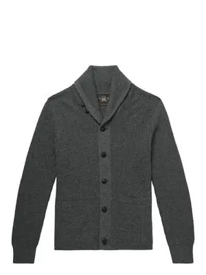 Ralph Lauren Shawl-collar Waffle-knit Cashmere Cardigan - Gray